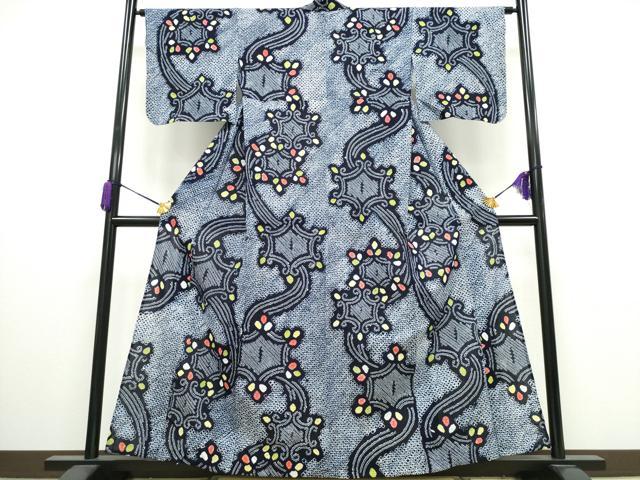 平和屋着物∴夏物　浴衣　有松鳴海絞り　花唐草文　綿　逸品　未使用　CAAY4556ng