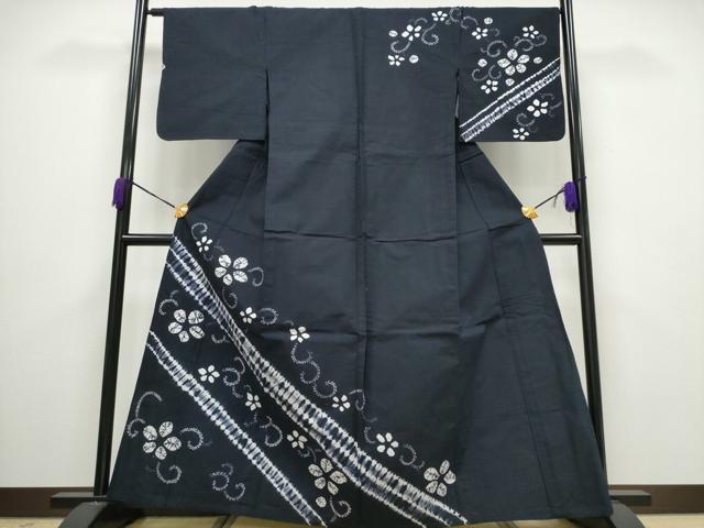 平和屋着物∴夏物　訪問着　浴衣　絞り　花唐草文　綿　逸品　CAAY4562ng