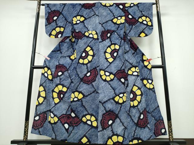 平和屋着物∴夏物　浴衣　有松鳴海絞り　舞花文　綿　逸品　CAAY4575ng