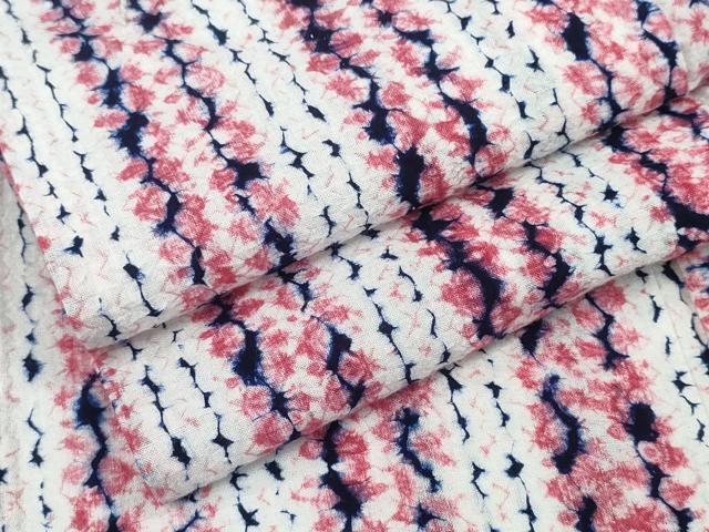 平和屋着物∴夏物　浴衣　有松鳴海絞り　よろけ縞　綿　逸品　CAAY4660ng