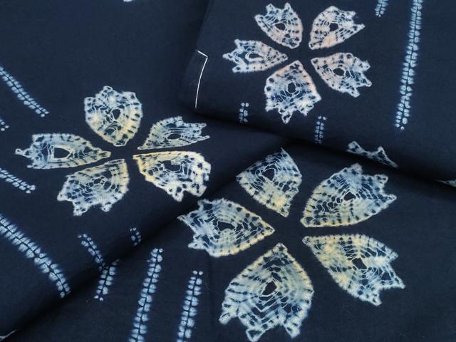 平和屋着物∴夏物　浴衣　有松鳴海絞り　舞花文　逸品　未使用　CAAY4667ng