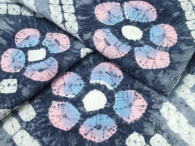 平和屋着物∴夏物　浴衣　有松鳴海絞り　斜線舞花文　綿　逸品　未使用　CAAY4669ng