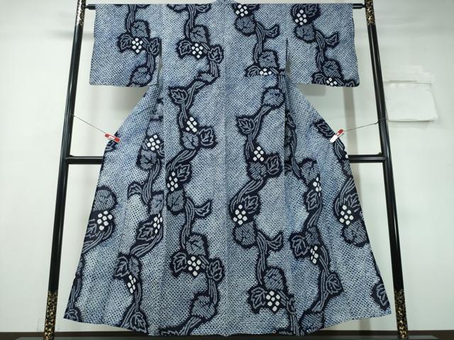 平和屋着物∴夏物　浴衣　有松鳴海絞り　葡萄蔦の葉文　綿　逸品　CAAY4679ng