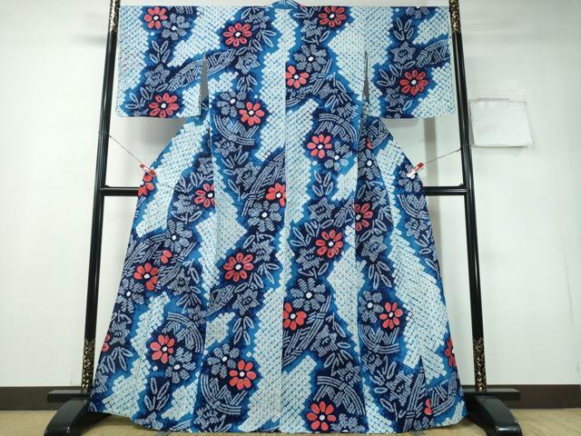 平和屋着物∴夏物　浴衣　有松鳴海絞り　籬草花文　綿　逸品　CAAY4681ng