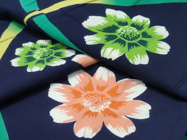 平和屋着物∴夏物　浴衣　芝草舞花文　綿　逸品　CAAY4691ng