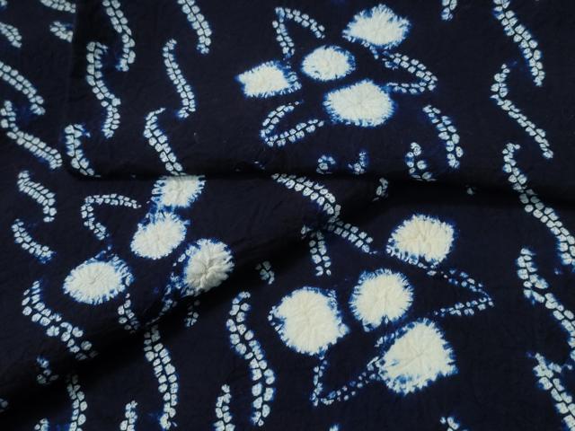 平和屋着物∴夏物　浴衣　有松鳴海絞り　立波舞花文　綿　逸品　CAAY4698ng