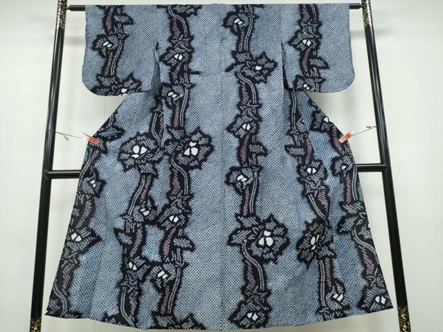 平和屋着物∴夏物　浴衣　有松鳴海絞り　蔦の葉花文　綿　逸品　CAAY4706ng