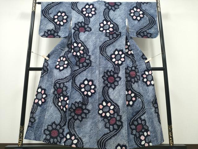 平和屋着物∴夏物　浴衣　有松鳴海絞り　流水菊文　綿　逸品　CAAY4785ng