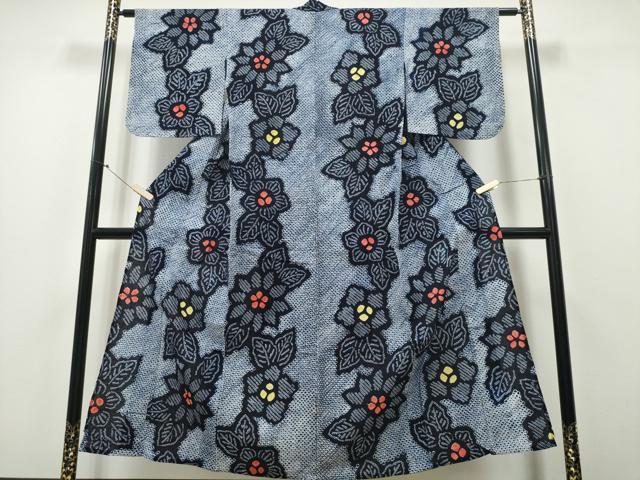 平和屋着物∴夏物　浴衣　有松鳴海絞り　舞花文　綿　逸品　CAAY4792ng