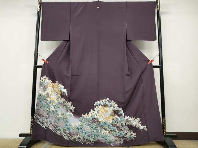 平和屋着物●中国三大刺繍　相良刺繍　色留袖　鶴草花文　暈し染め　金彩　正絹　逸品　CAAY4819ut