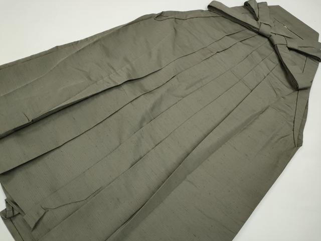 平和屋着物●男性　馬乗り袴　紬地　灰汁色　正絹　逸品　CAAY4843ut