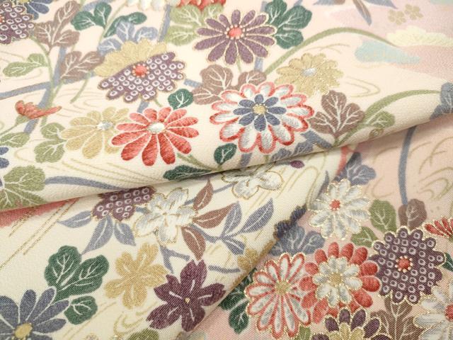 平和屋着物●上質な小紋　草花尽くし　金彩　大丸扱い　正絹　逸品　CAAY4855ut