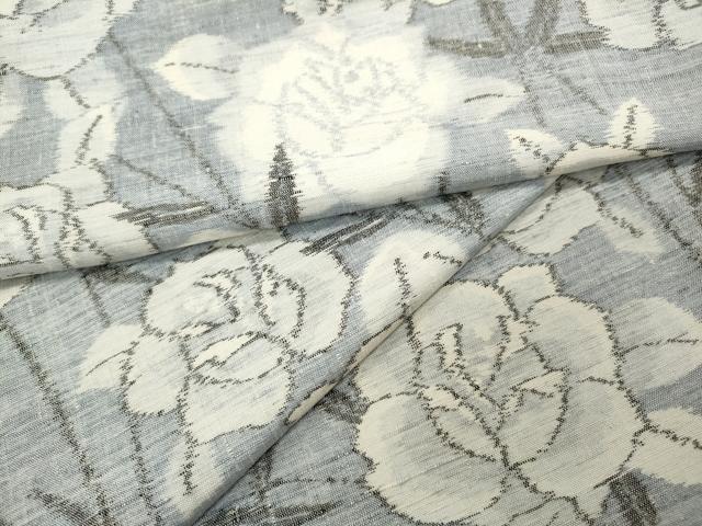 平和屋着物●小千谷紬　舞花尽くし　正絹　逸品　CAAY4858ut