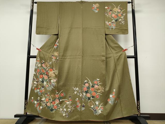 平和屋着物●訪問着　花蝶文　金彩　正絹　逸品　未使用　CAAY4864ut