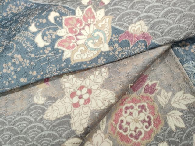 平和屋着物●上質な小紋　更紗花唐草文　正絹　逸品　未使用　CAAY4866ut