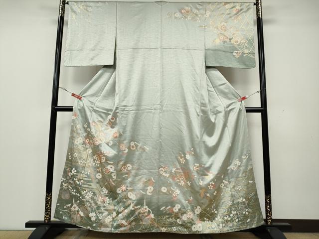 平和屋着物●訪問着　文箱花文　暈し染め　金彩　正絹　逸品　CAAY4872ut