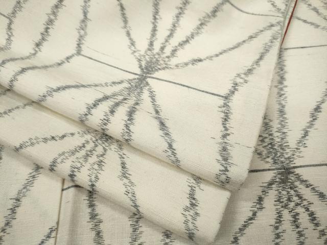 平和屋着物●上質な紬　麻の葉文様　正絹　逸品　CAAY4879ut