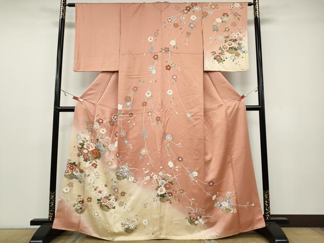 平和屋着物●訪問着　花籠文　暈し染め　金彩　正絹　逸品　CAAY4894ut