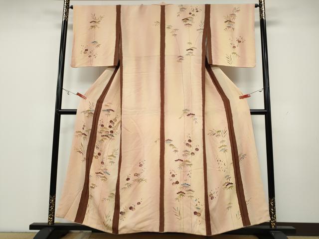 平和屋着物●訪問着　駒刺繍　絞り　松竹梅　金彩　正絹　逸品　CAAY4903ut