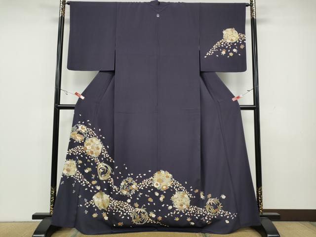 平和屋着物●訪問着　草花丸文　金彩　正絹　逸品　CAAY4933ut