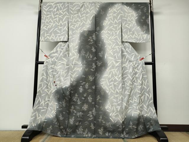 平和屋着物●訪問着　駒刺繍　笹文　暈し染め　金彩　正絹　逸品　CAAY4966ut