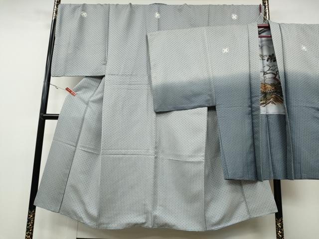 平和屋着物●男性　色紋付・羽織セット　菱繋ぎ地紋　羽織：暈し染め　正絹　逸品　CAAY4977ut