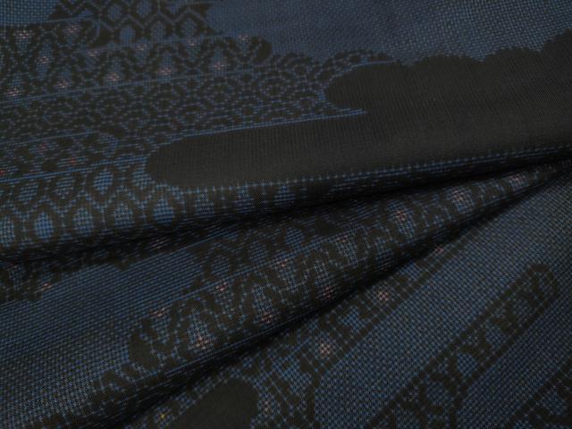 平和屋着物●本場大島紬　7マルキ　雲重ね吉祥文　三越扱い　正絹　逸品　CAAY5042ut