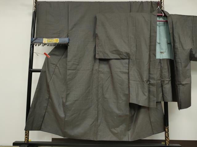 平和屋着物●男性　紬　アンサンブル　100亀甲　反端付き　正絹　逸品　CAAY5054ut