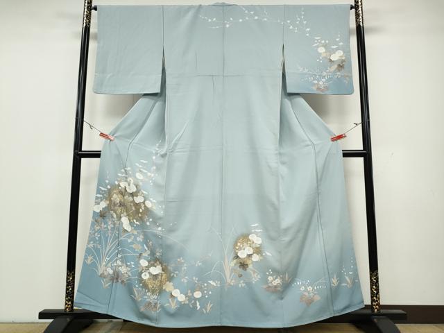 平和屋着物●訪問着　草花文　暈し染め　金銀彩　正絹　逸品　CAAY5085ut