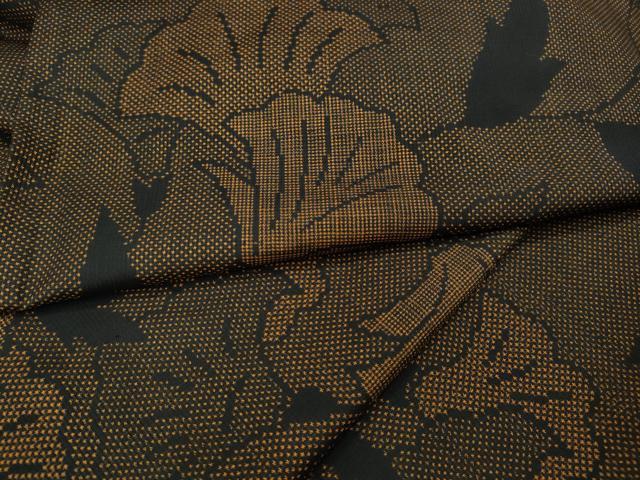 平和屋着物●本場大島紬　7マルキ　舞葉文　正絹　逸品　CAAY5107ut