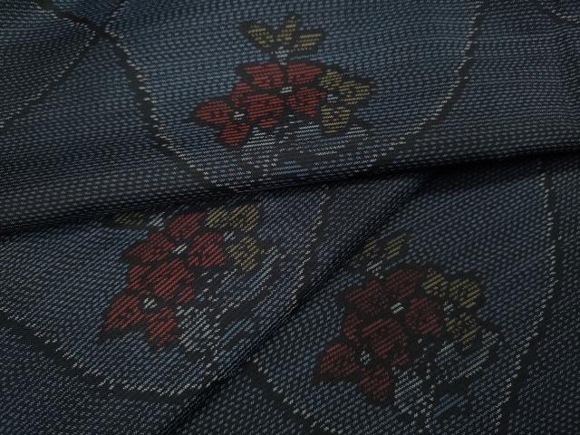 平和屋着物●本場大島紬　菱花文　正絹　逸品　CAAY5152ut