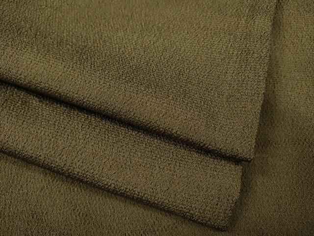 平和屋着物●本塩沢　油色　正絹　逸品　CAAY5163ut