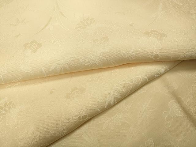 平和屋着物●上質な色無地　草花地紋　蜂蜜色　正絹　逸品　CAAY5166ut