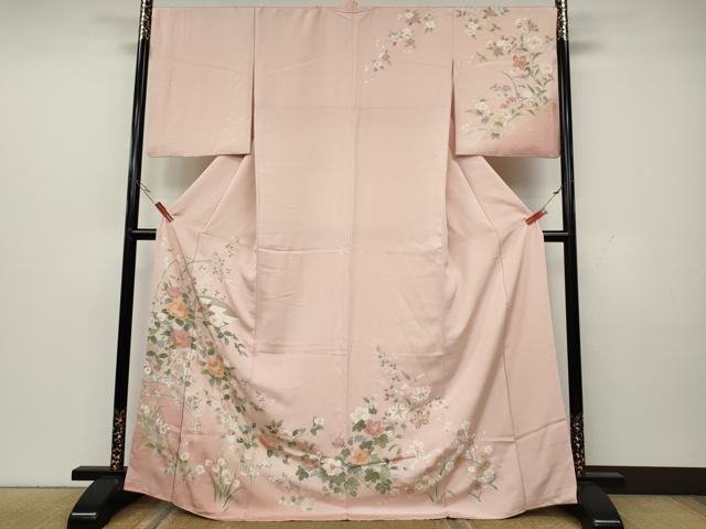 平和屋着物●訪問着　地紙草花文　金彩　正絹　逸品　CAAY5184ut