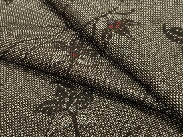 平和屋着物●本場大島紬　7マルキ　枝花文　正絹　逸品　未使用　CAAY6767gh