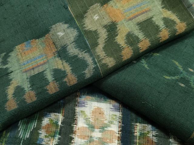 平和屋着物●上質な紬　象　間道　正絹　逸品　CAAY6783gh