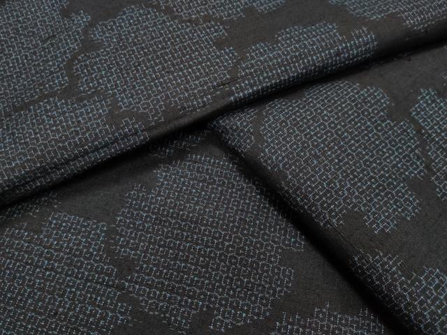 平和屋着物●結城紬　80亀甲　雪輪重ね文　正絹　逸品　CAAY6786gh