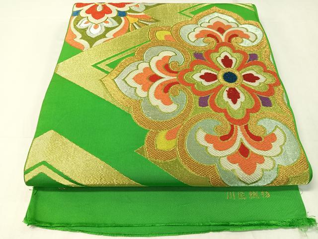 平和屋着物●西陣　川島織物　六通柄　本袋帯　唐織　松皮菱花文　金銀糸　正絹　逸品　CAAY6927vp