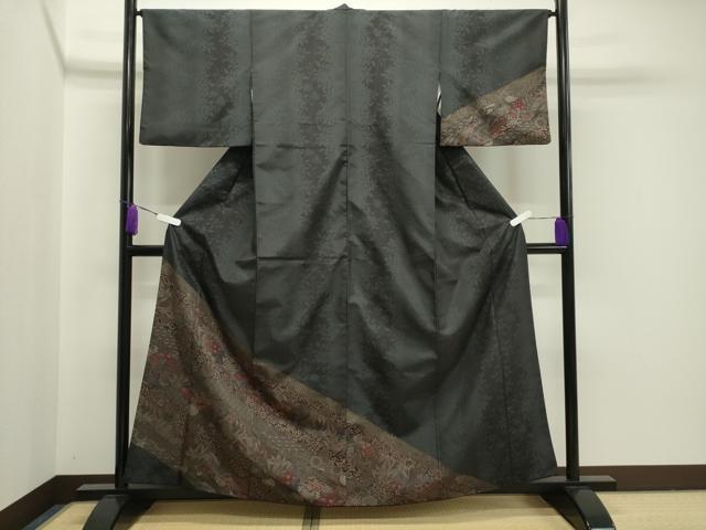 平和屋着物●訪問着　本場染大島紬　橘　正絹　逸品　CAAY8054gh