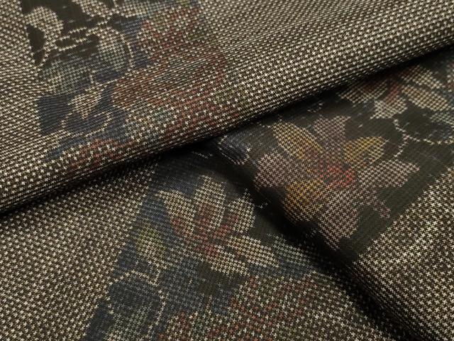 平和屋着物●本場大島紬　7マルキ　花唐草文　京王百貨店扱い　正絹　逸品　未使用　CAAY8111gh