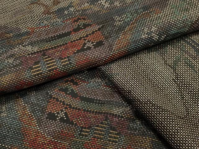 平和屋着物●本場大島紬　9マルキ　雲重ね風景文　正絹　逸品　CAAY8114gh