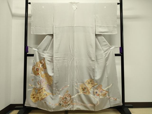 平和屋着物●豪華色留袖　駒刺繍　誰が袖　金彩　正絹　逸品　未使用　CAAY8128gh