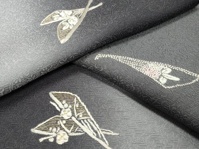 平和屋着物●中国三大刺繍　相良刺繍　総刺繍　小紋　扇面花文　暈し染め　金糸　正絹　逸品　CAAY8156gh