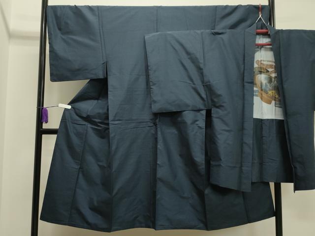 平和屋着物●男性　本場大島紬　アンサンブル　100亀甲　総詰め　正絹　逸品　CAAY8178gh