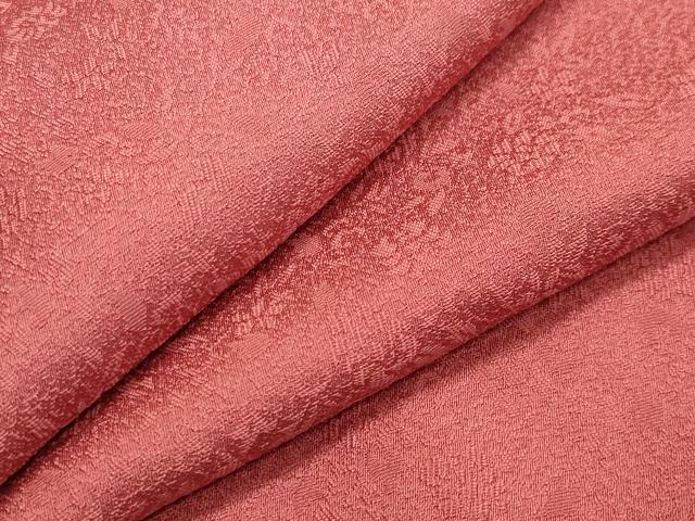 平和屋着物●上質な色無地　花唐草地紋　甚三紅色　正絹　逸品　CAAY8184gh