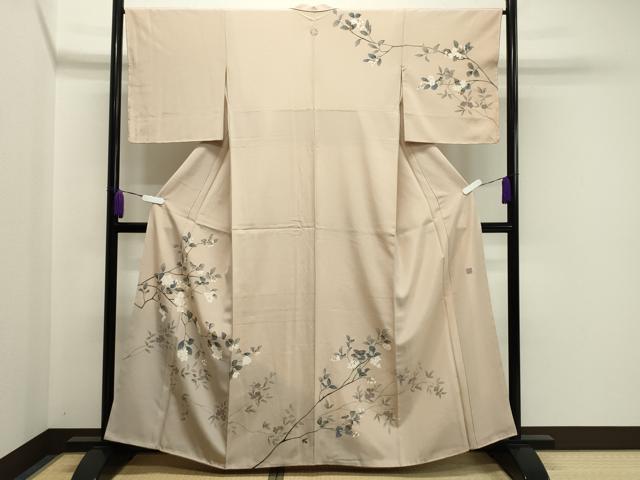 平和屋着物●訪問着　友禅　作家物　枝花文　暈し染め　正絹　逸品　未使用　CAAY8213gh