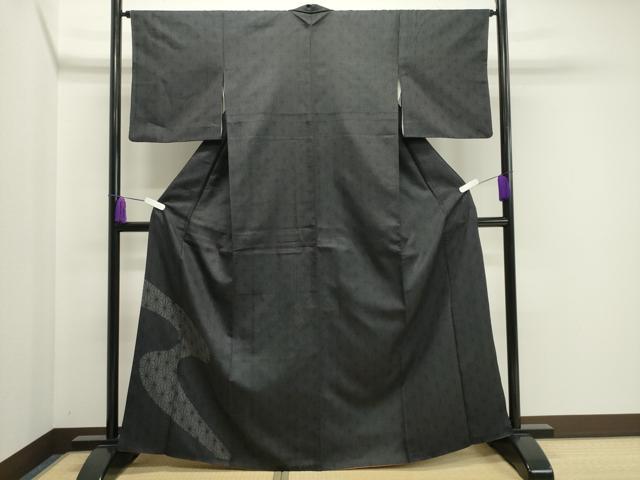 平和屋着物●訪問着　紬地　麻の葉文様　正絹　逸品　CAAY8369gh