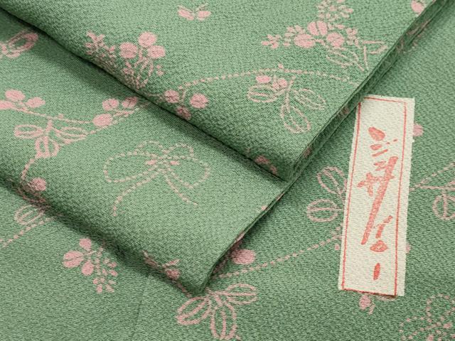 平和屋着物●世界的人形師　辻村寿三郎　ジュサブロー　小紋　舞蝶花文　銀座せきね　正絹　逸品　CAAY8378gh