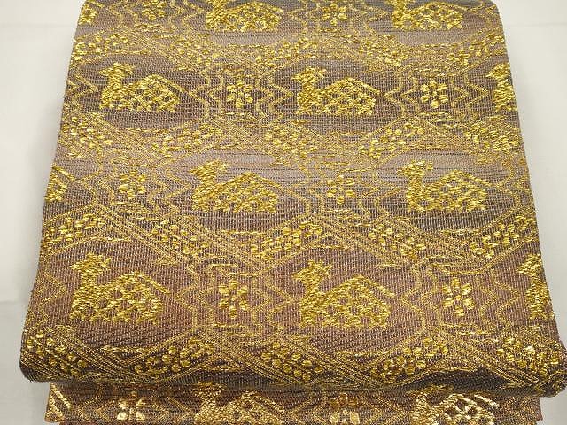 平和屋着物●六通柄袋帯　沙芙欄の織　有栖川文様　金糸　正絹　逸品　CAAY9229yk