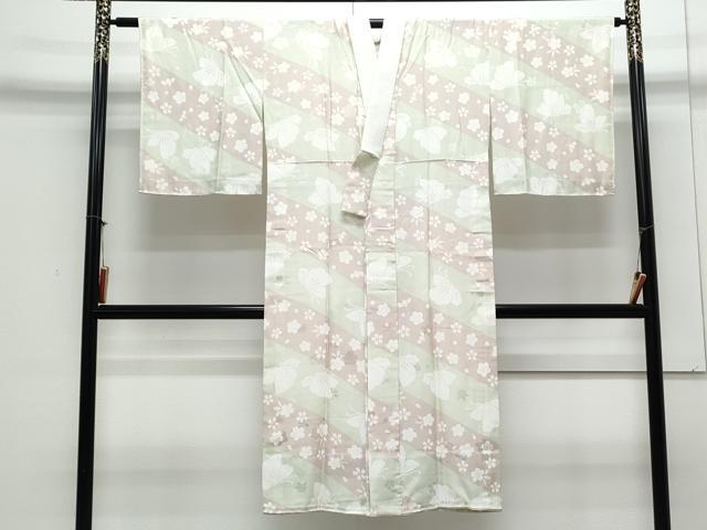 平和屋着物●上質な長襦袢　無双仕立て　花蝶文　正絹　逸品　CAAY9484th